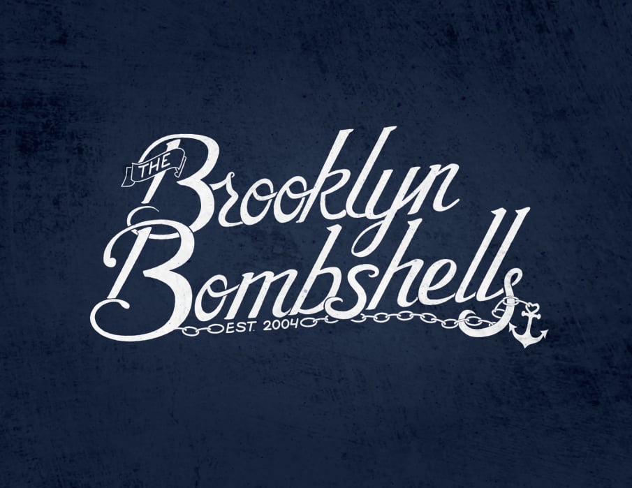 "Brooklyn Bombshells" script logo | Skillshare Student Project