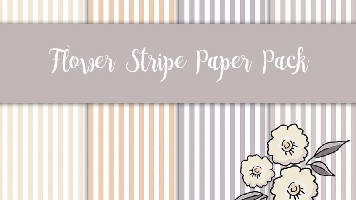 Flower Stripe Paper Pack | Skillshare Student Project