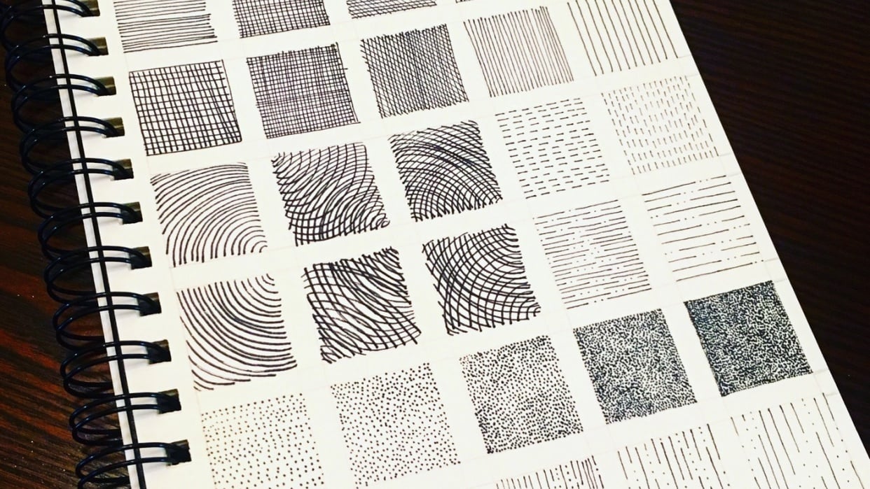 Hatching & Stippling Reference BW | Skillshare Student Project