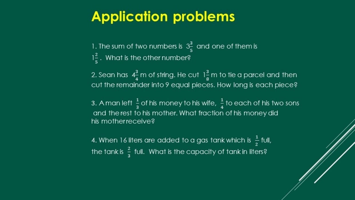 Word Problems With Fractions Skillshare Student Project