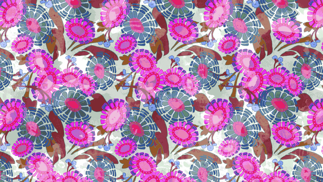 Chrysanthemum Tossed Repeat | Skillshare Student Project