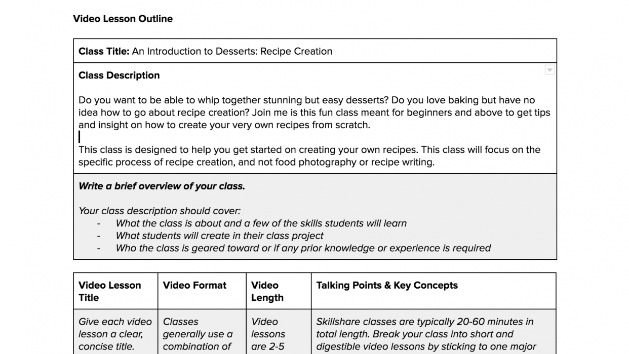 Outline | Skillshare Student Project