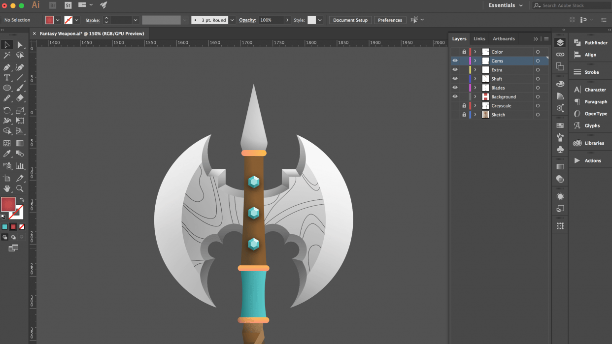 Fantasy Weapon : Battle Axe | Skillshare Student Project