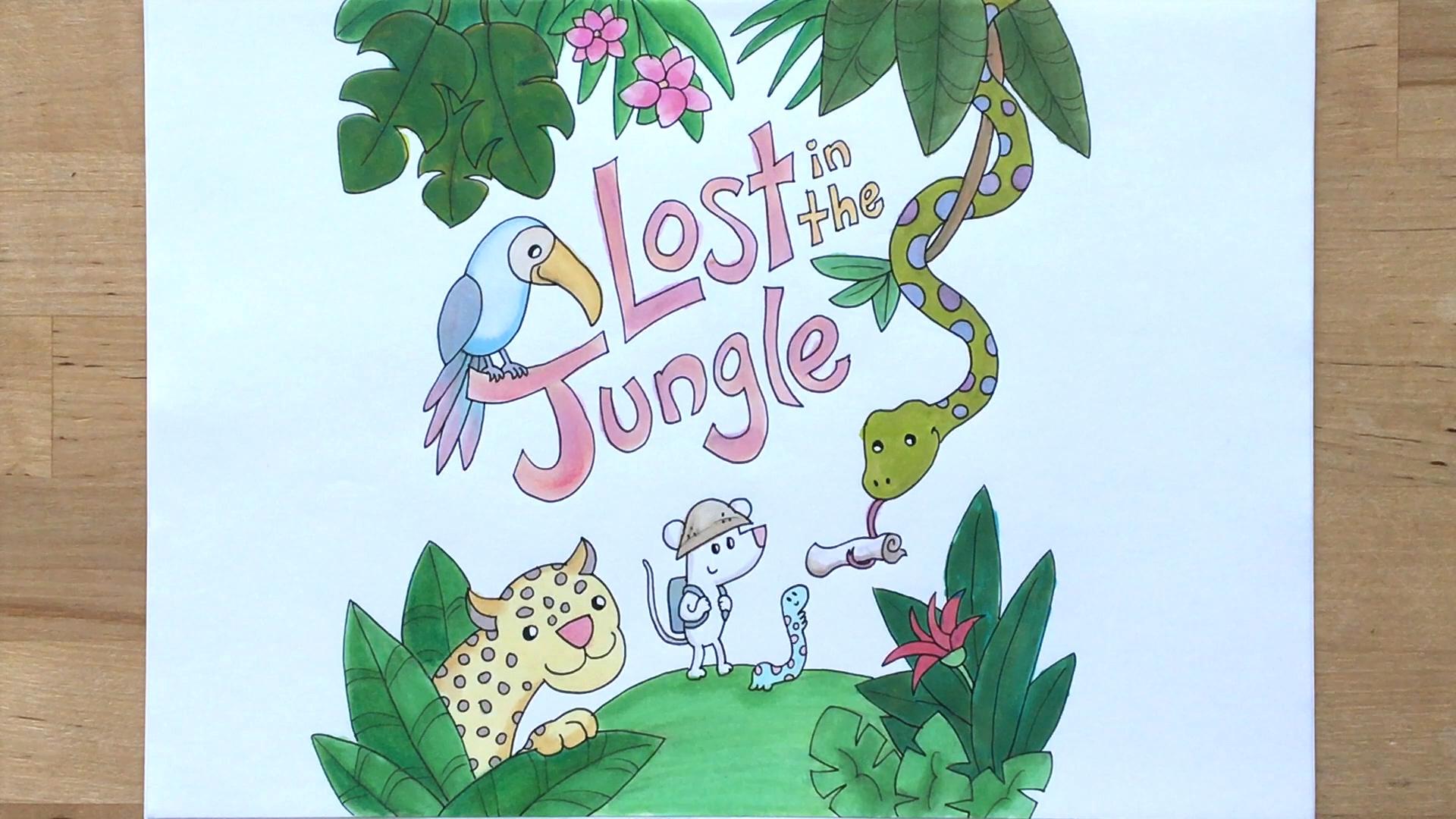 how to draw rainforest plants