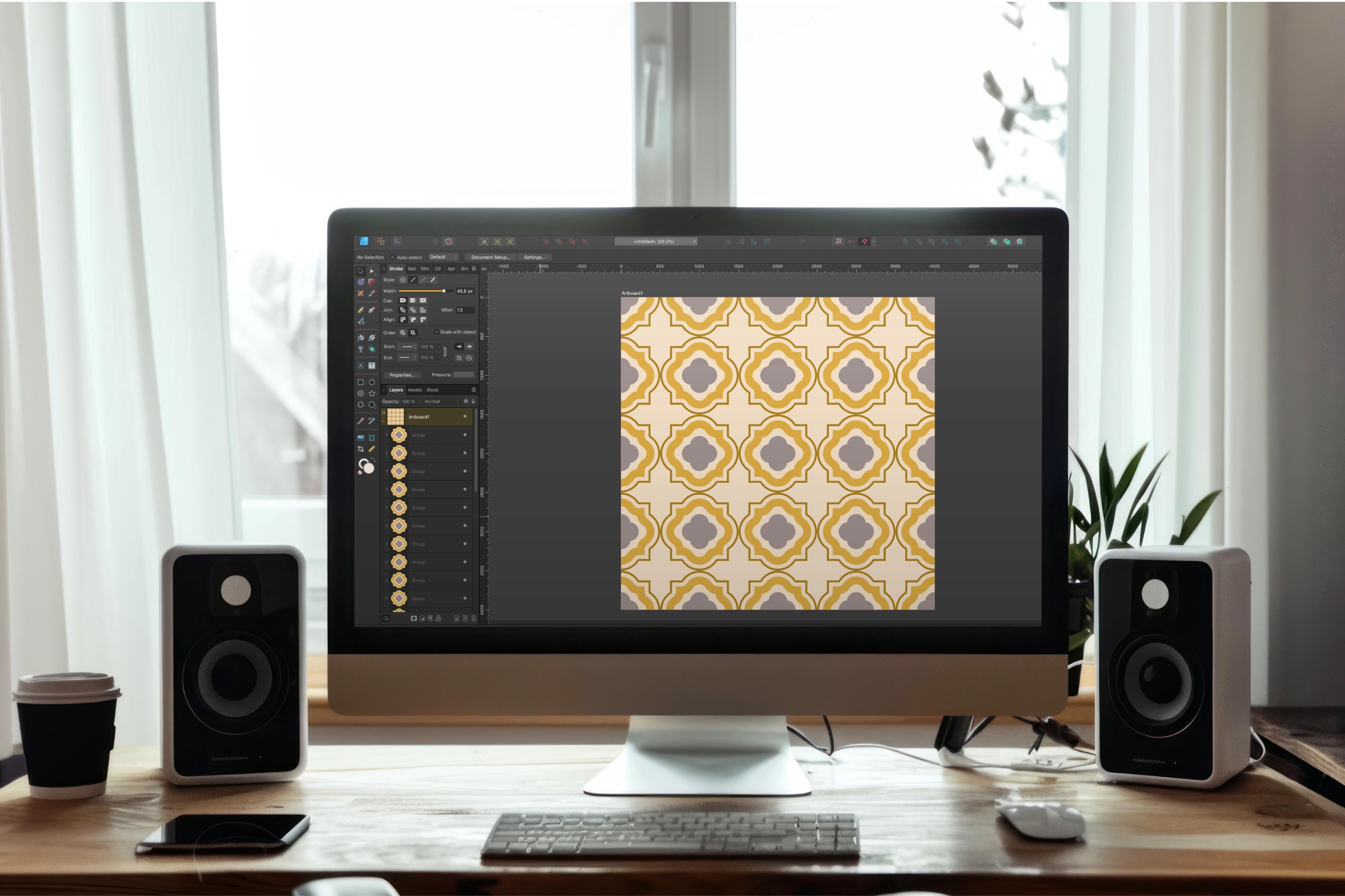 Surface Pattern Design in Affinity Designer | Quatrefoil Motifs Three Ways | Tracey Capone ...
