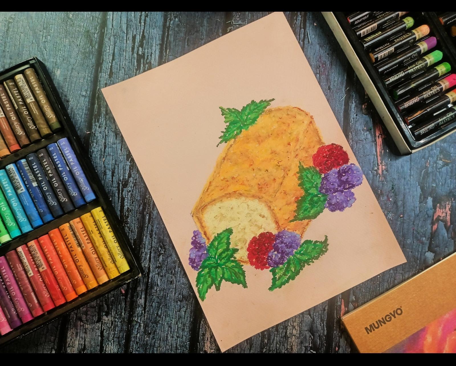 Pound Cakes With Oil Pastel : Draw two beautiful and vibrant Pound ...