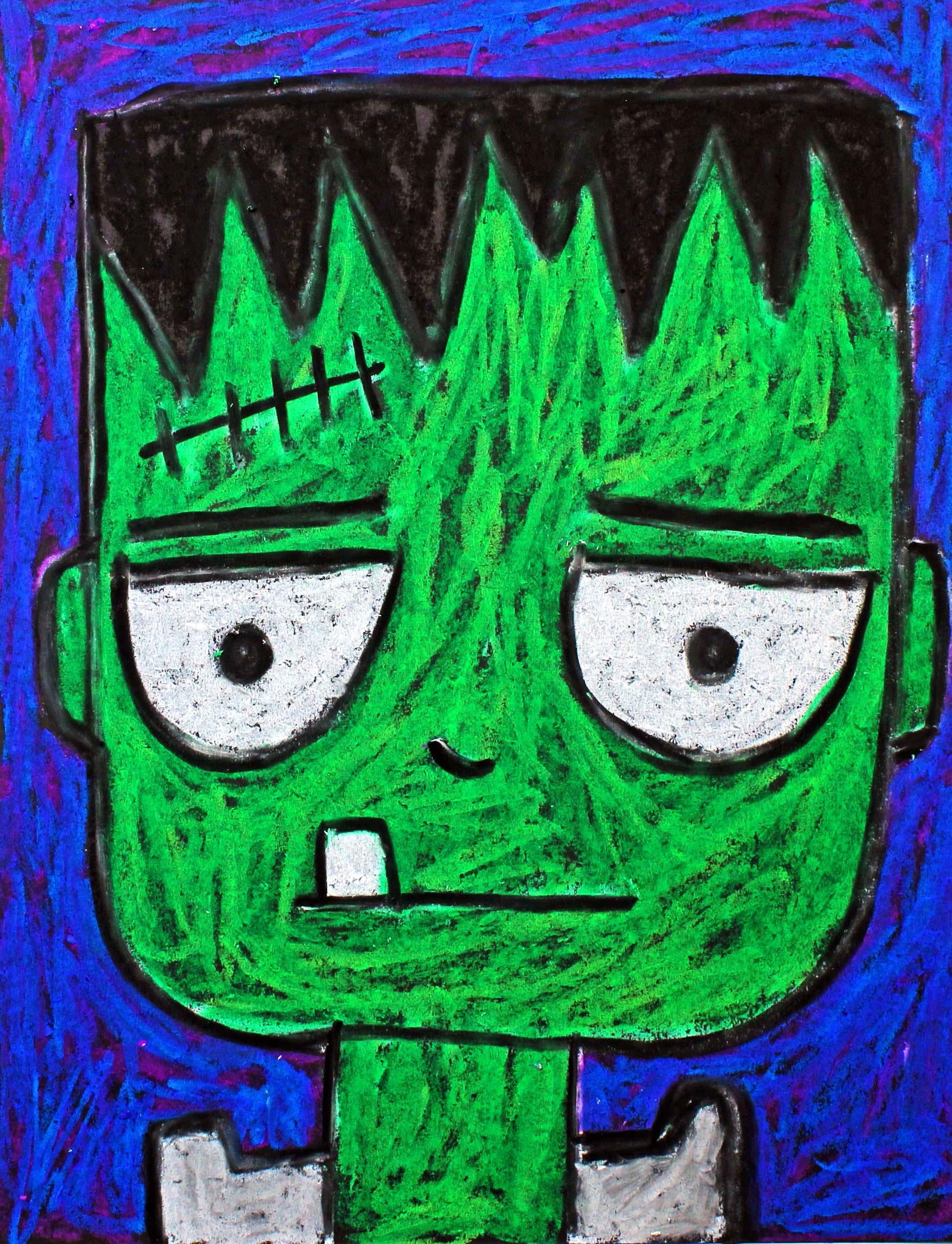 Art Class for Kids and Beginners: How to Draw & Paint Frankenstein for ...