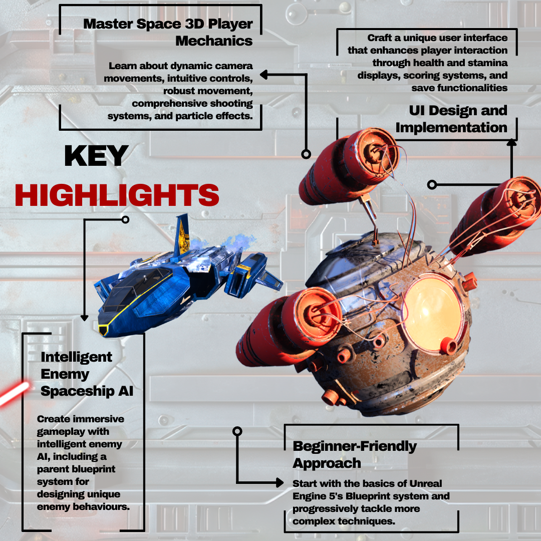 Unreal Engine 5 Blueprints Step By Step Space Shooter Game Development 3d Tudor Skillshare