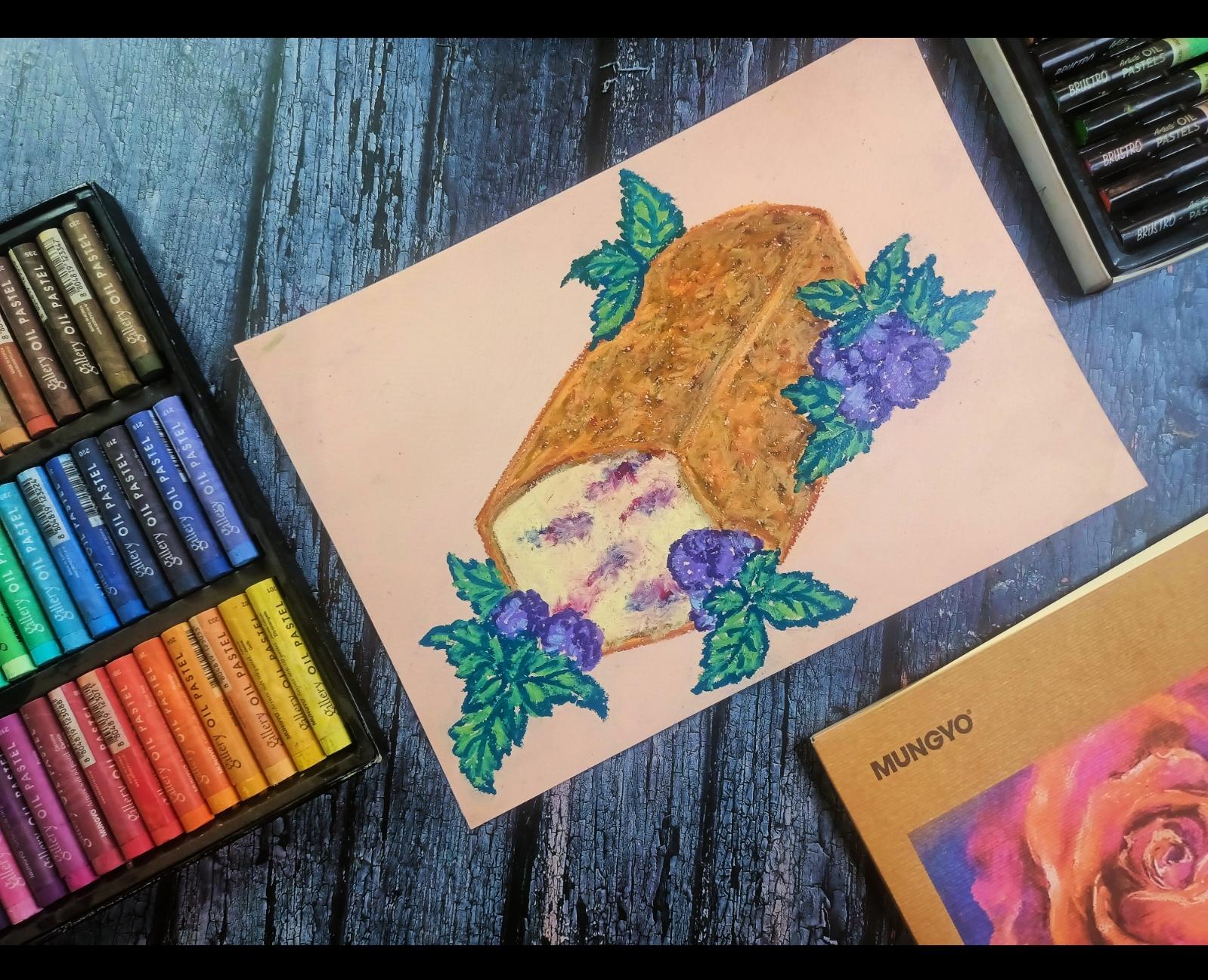 Pound Cakes With Oil Pastel : Draw two beautiful and vibrant Pound ...