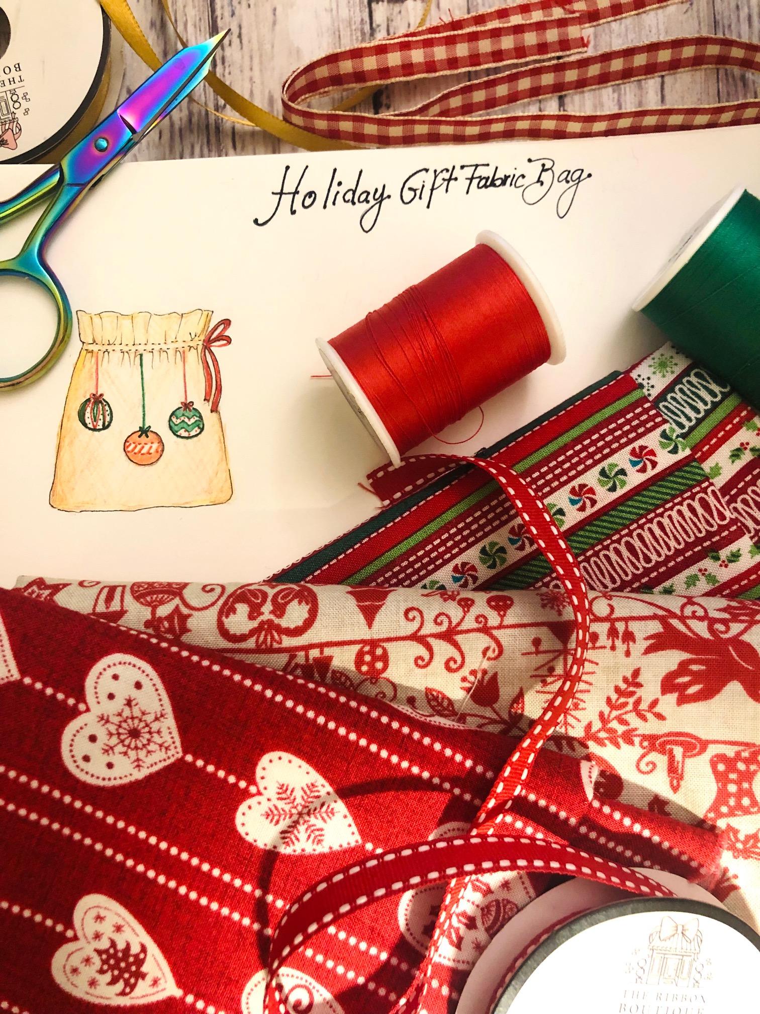 Sewing Gift Ideas: Sew a Beautiful Holiday Fabric Gift Bag and Learn ...