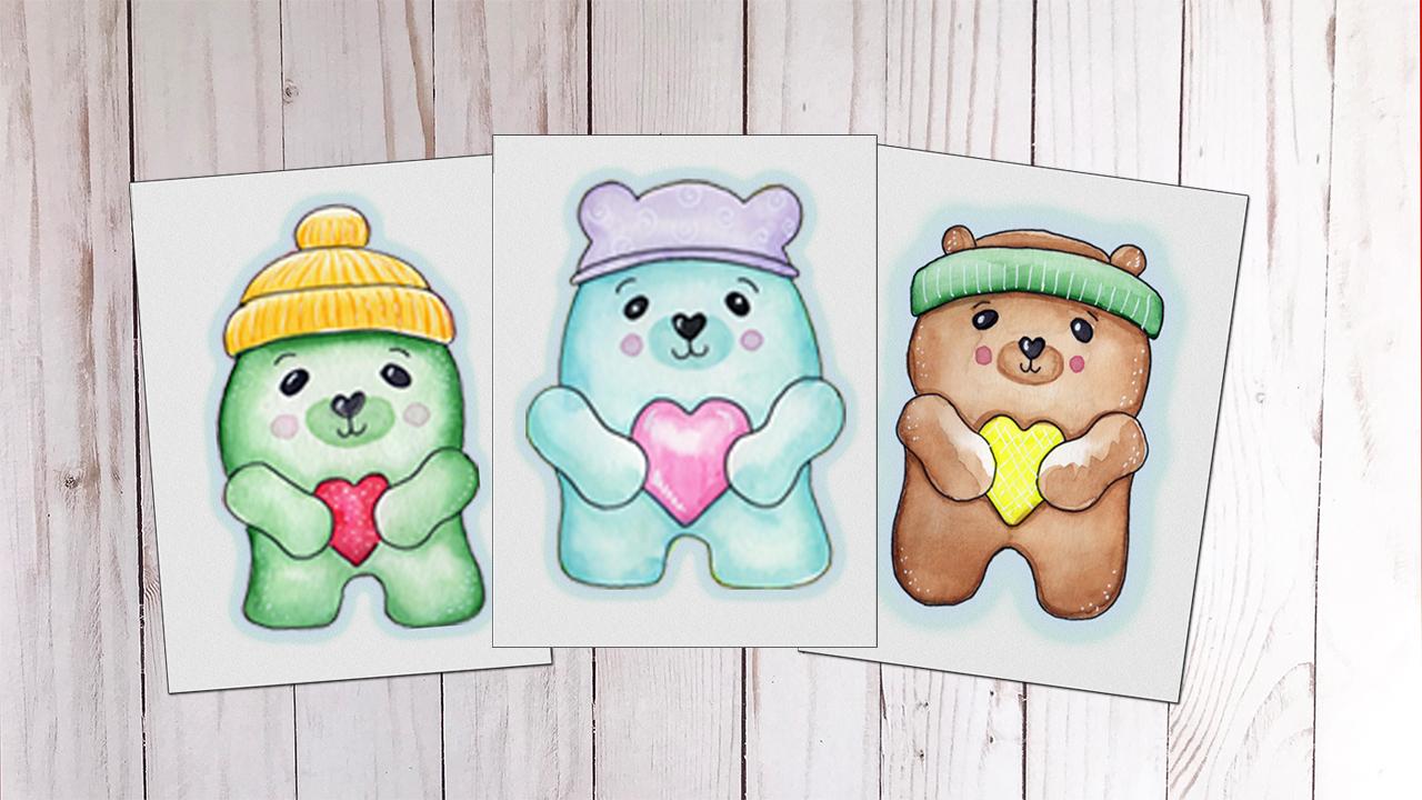 Oso de invierno de acuarela para principiantes | Daniela Mellen ...