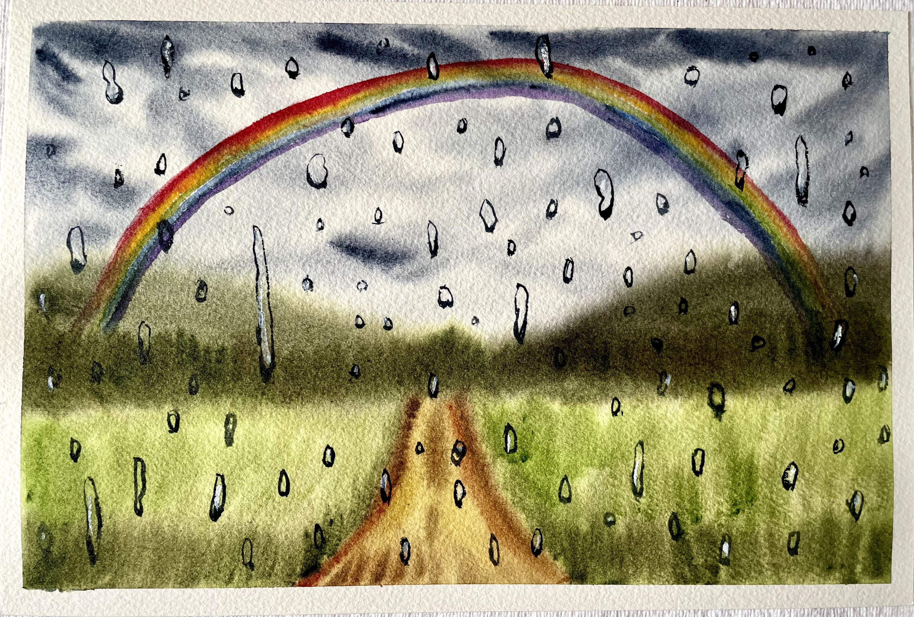 Lets paint raindrops on a glass window - watercolor monsoon landscape ...