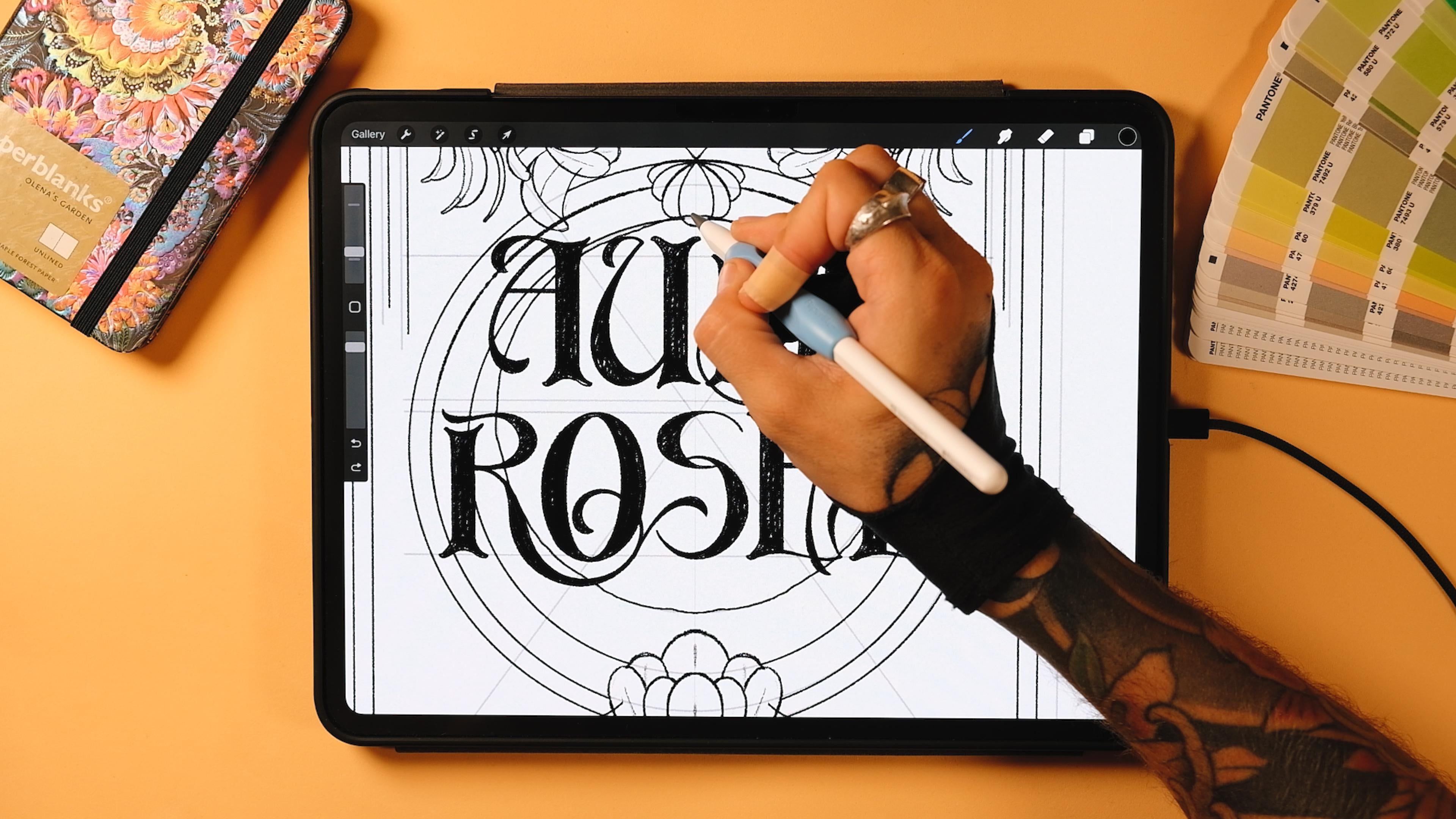 Art Nouveau Part 2: Design a Cohesive Lettering Poster in Procreate ...