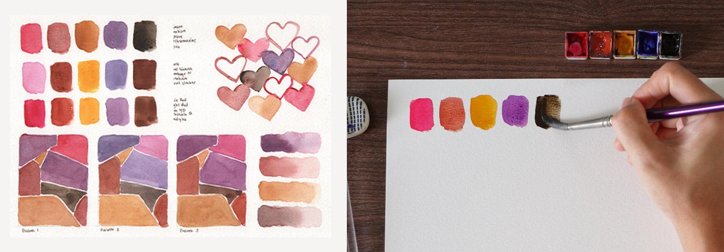 Muted Color Palette for Your Watercolor Valentine Projects | Bianca ...