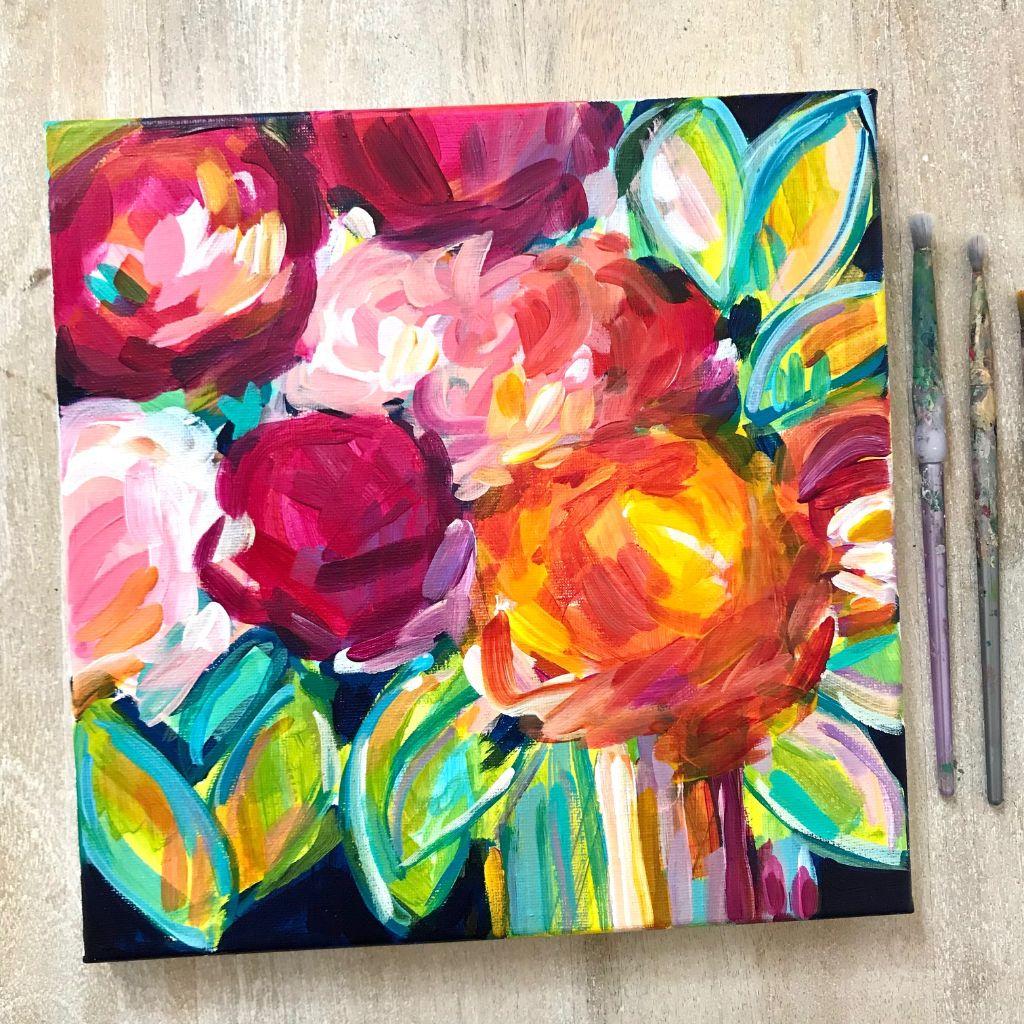Abstract Acrylic Flower Painting Tutorial | Best Flower Site