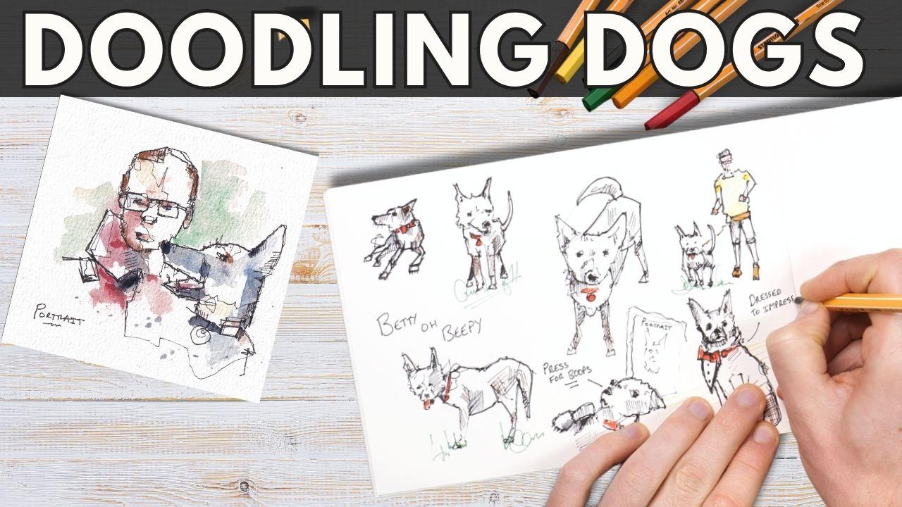 how to draw dog poses