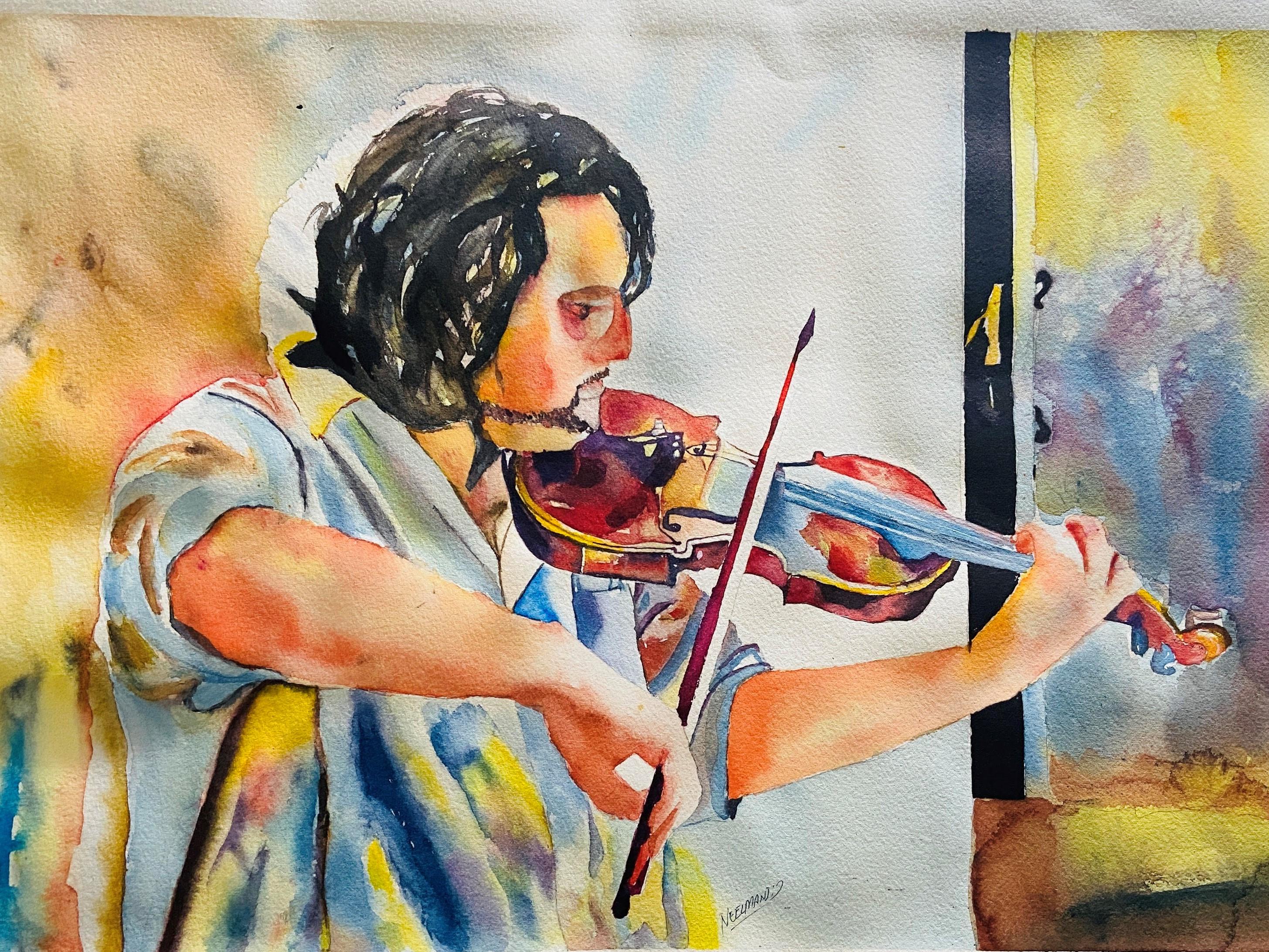 Explore Vibrant Art Techniques: Painting a Violinist in Watercolor ...
