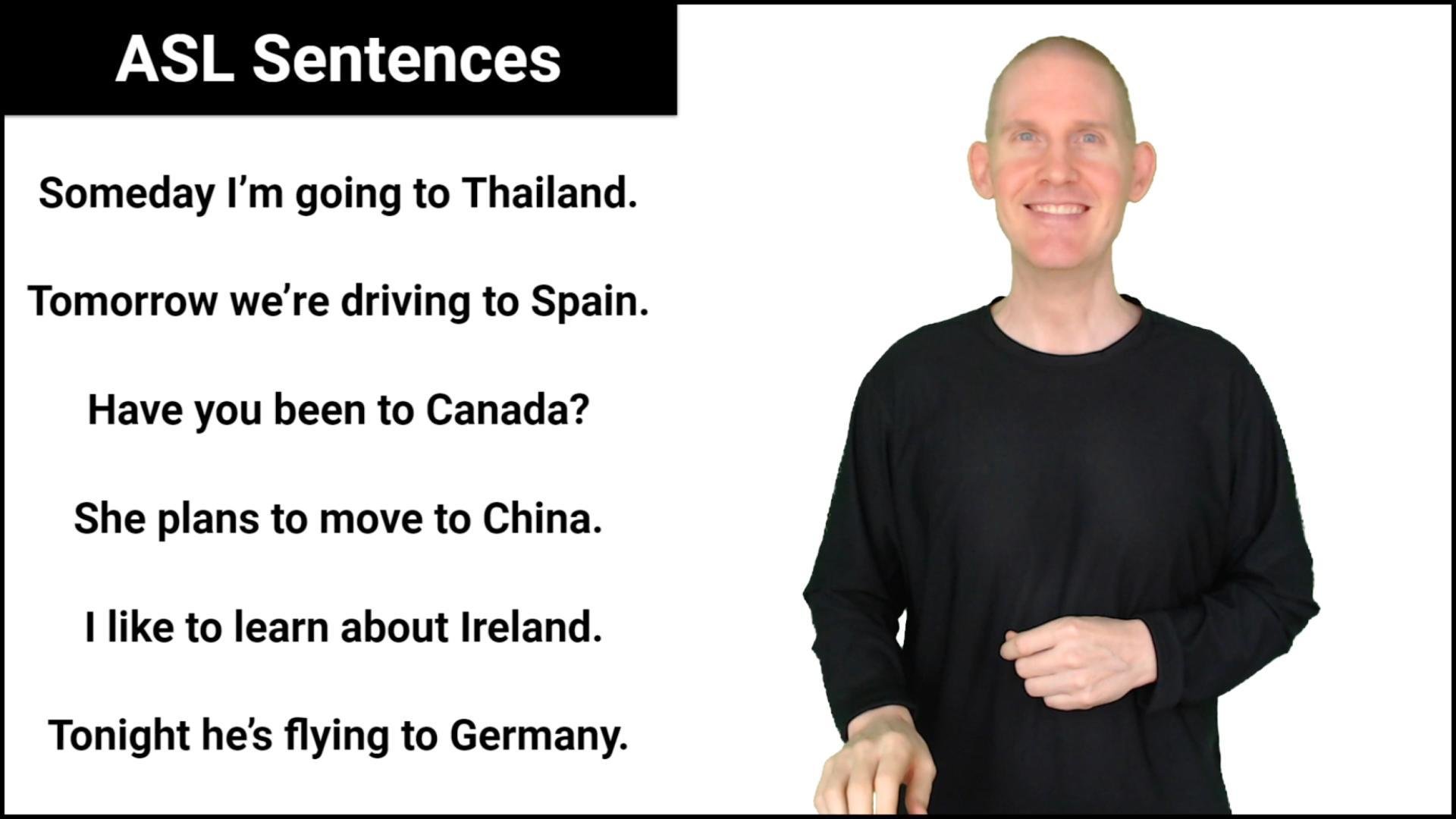 ASL | Country Signs + Complete Sentences | American Sign Language ...