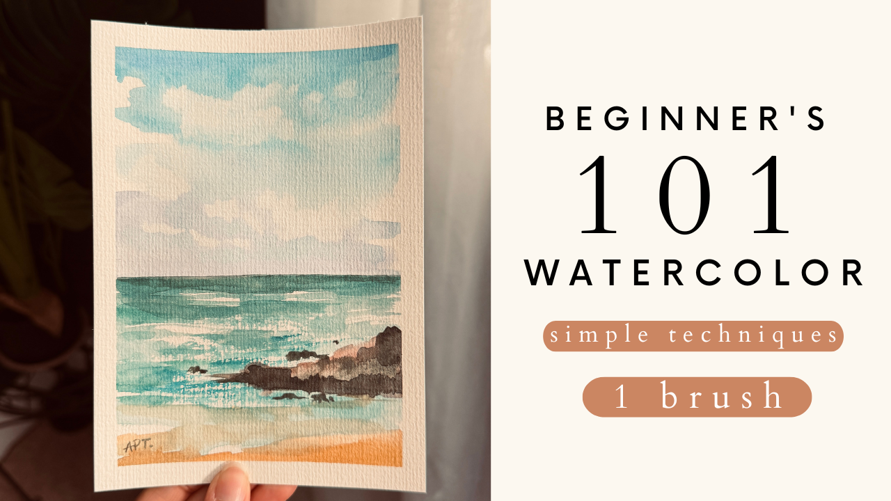 Beginners Guide to Watercolor Seascape - Basics 101 Watercolor Painting ...