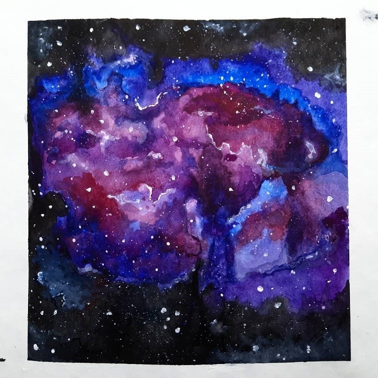 Simple Galaxy Painting Acrylic