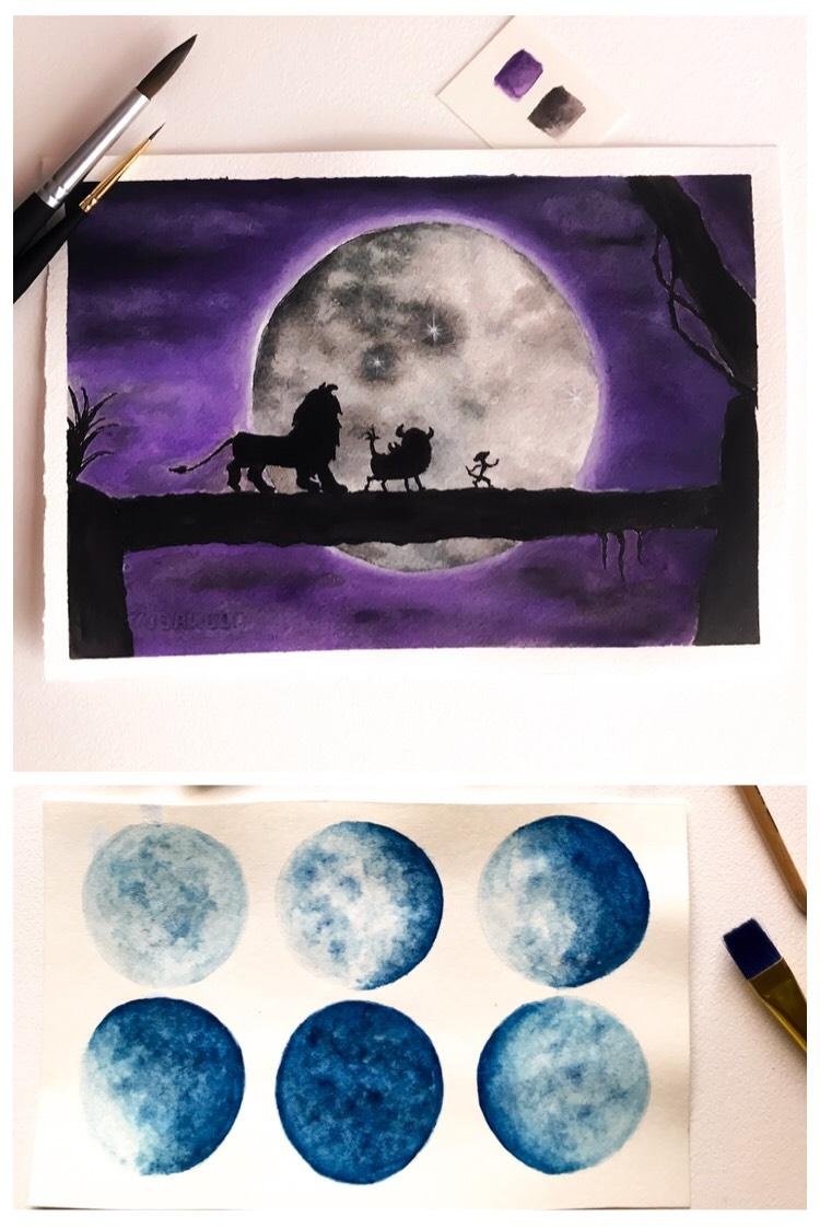 Watercolor Moon Tutorial