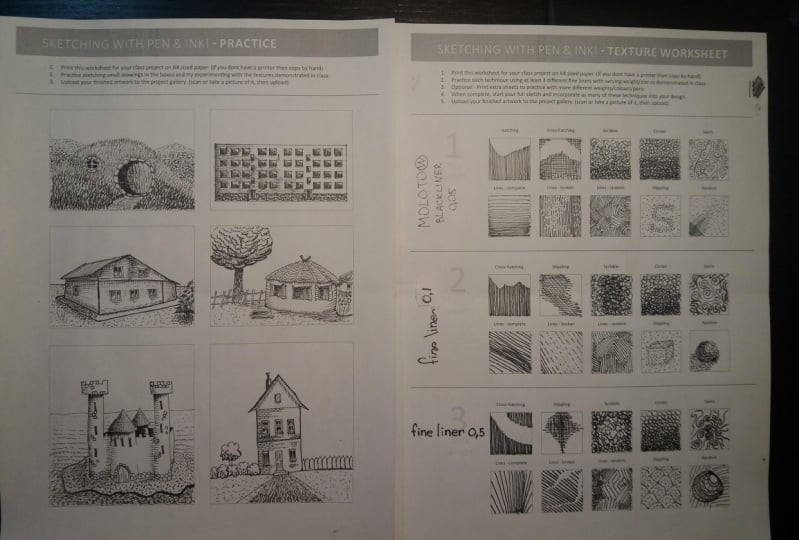 Sketching with Pen and Ink - FREE worksheets included! | Imran Mughal ...