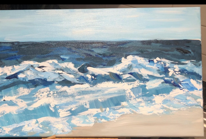 Acrylic Painting for Beginners - How to Paint an Abstract Seascape on ...