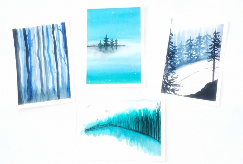 Learn to Paint Easy and Simple Monochrome Watercolor Paintings ...