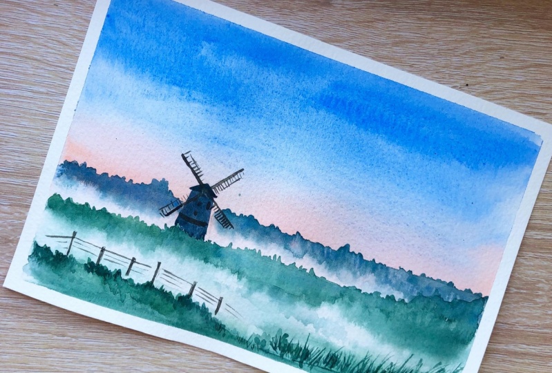 How to draw fog with watercolor? | Ekaterina Azeeva | Skillshare