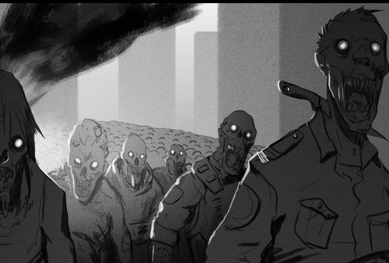 Zombie Horde Drawing