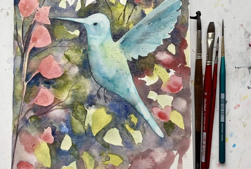 How to Paint a Hummingbird - Watercolor Painting Tutorial | Watercolour ...