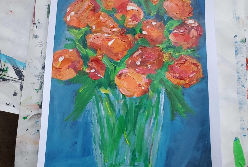 Acrylic Painting: How to Paint Ranunculus in a Vase with Acrylic Paint ...
