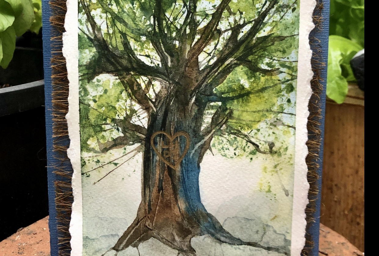 Watercolor Tree Trunk