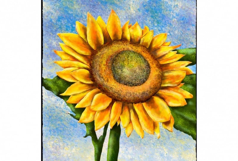 Digital Watercolor Painting: Learn to Paint A Sunflower Using Rebelle ...