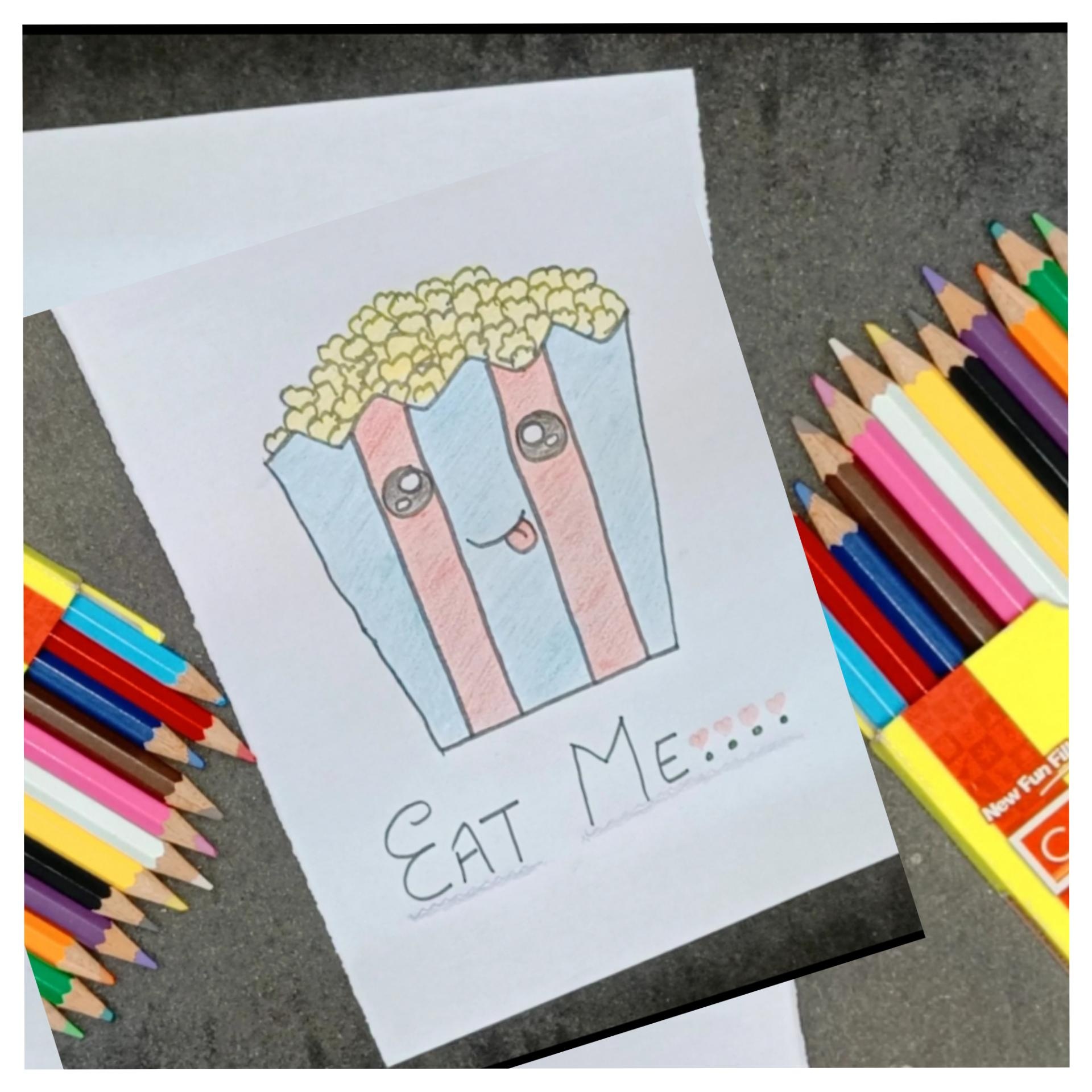 Popcorn Pencil Drawing