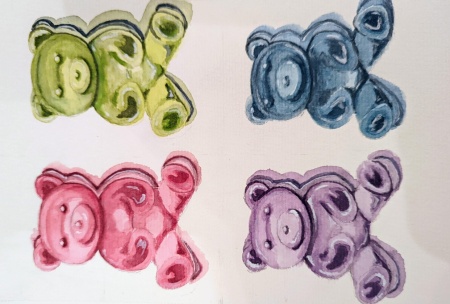 Drawing to Painting Colourful Gummy Bears with Watercolors | Nianiani ...