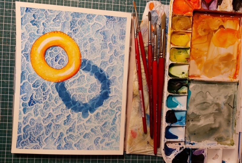 Summer Watercolor Illustration: Paint a Swimming Pool | Elisabetta ...