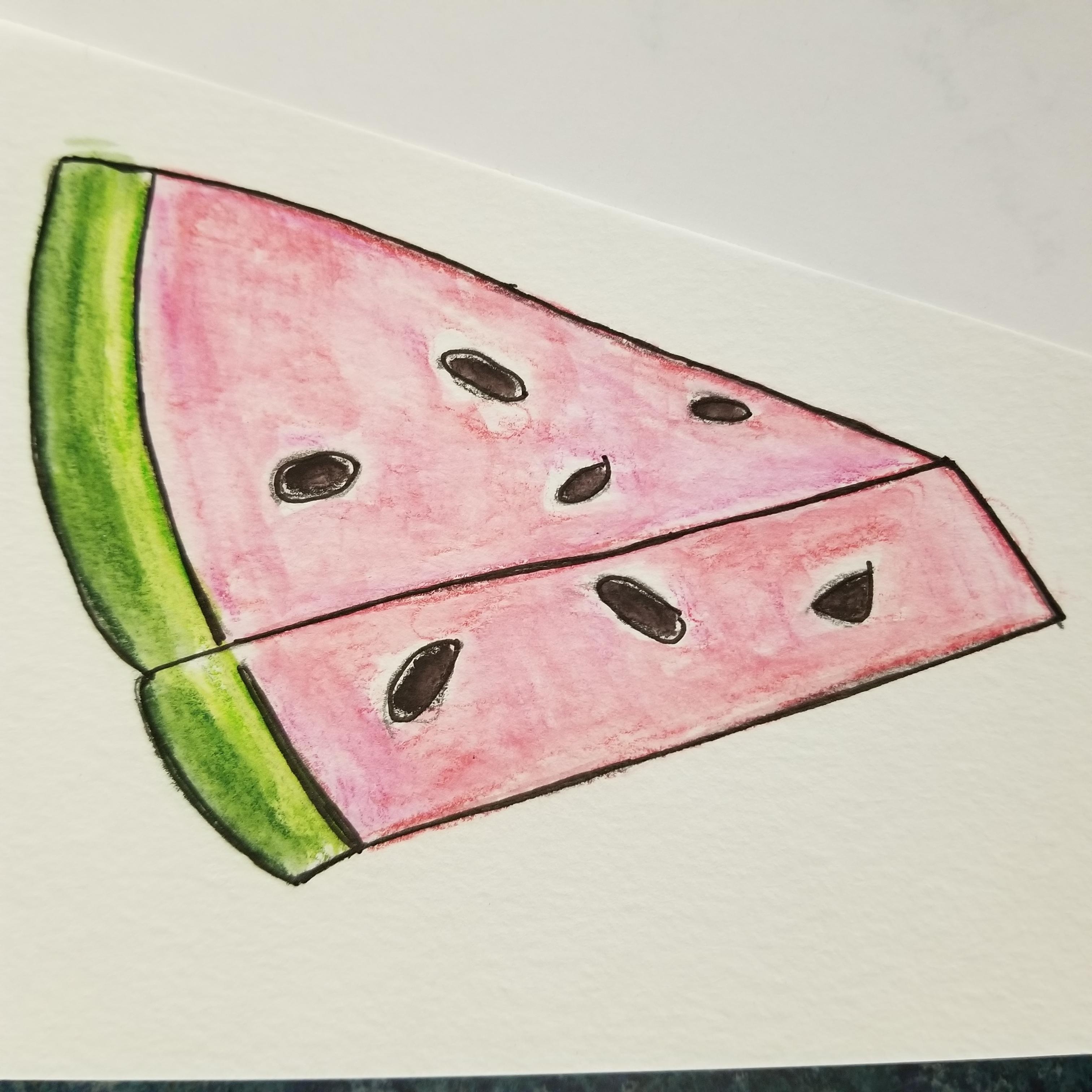 Watermelon Slice Drawing