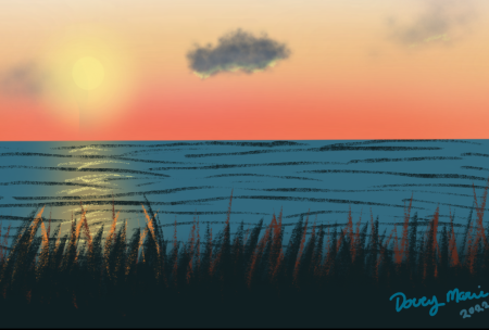 Beach Sunset In Procreate with Free Cloud Brush | Sheetal Shetty ...