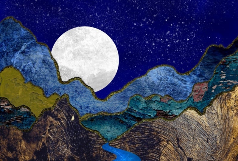 Create a Torn Paper Landscape Collage using Procreate | Debbie Merhege ...