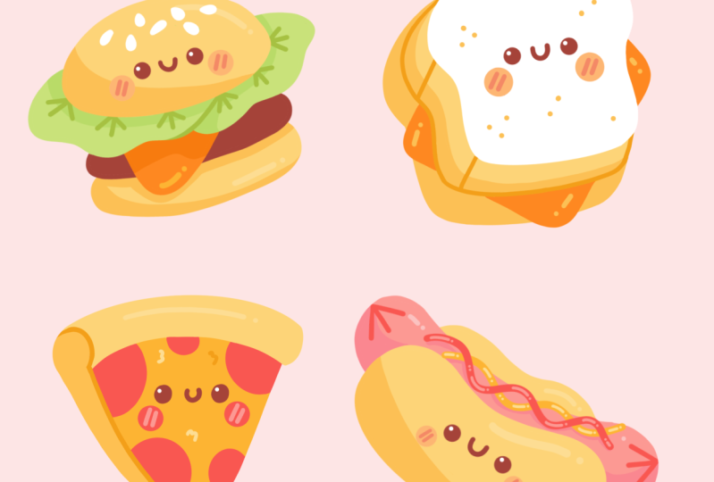 How to Draw Kawaii Sticker Illustrations: Cute Fast Food | Procreate ...