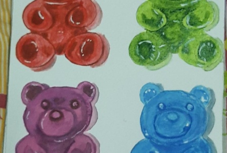 Drawing to Painting Colourful Gummy Bears with Watercolors | Nianiani ...