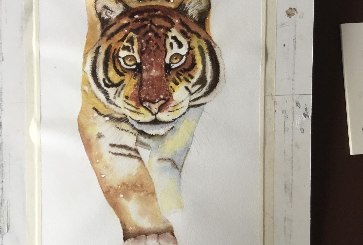 Easy Watercolor Tiger