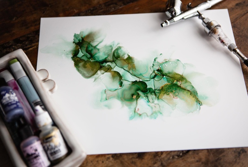 Alcohol Inks: The Basics for Creating Wispy Abstracts | DENISE LOVE ...