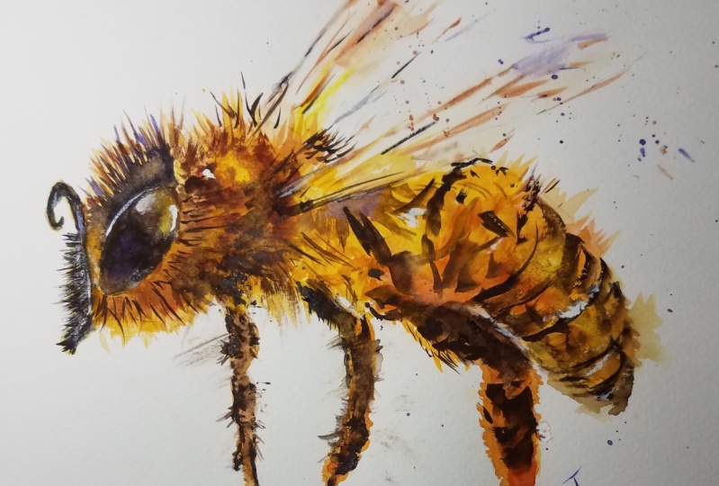 How to Paint a Bee in Watercolor: Fun, Easy Step-by-Step Painting using ...