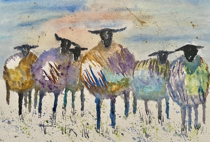 Beginner's Exercise for Exploring Watercolor: Paint Simple Sheep Step ...