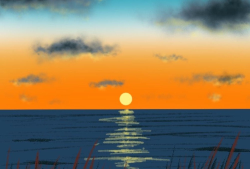 Beach Sunset In Procreate with Free Cloud Brush | Sheetal Shetty ...