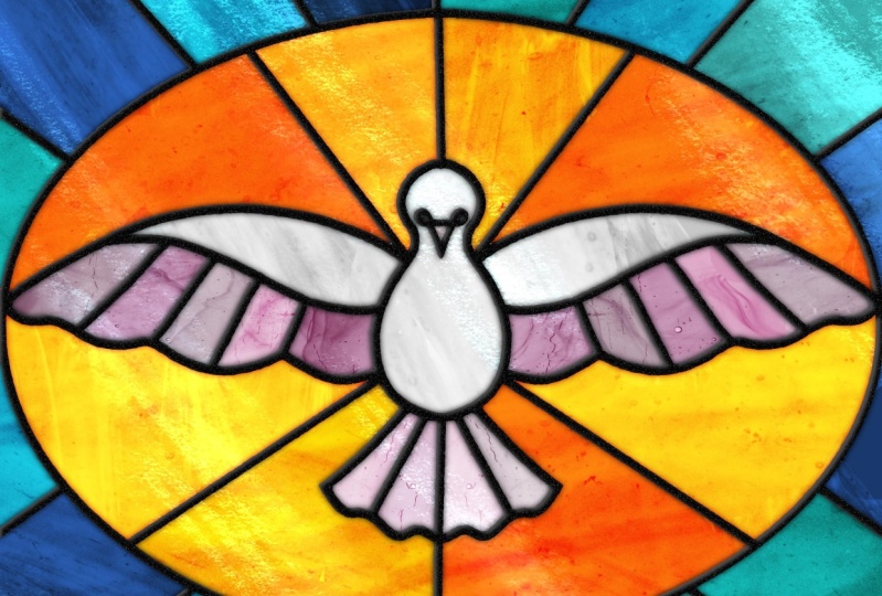 Simple Stained Glass Dove