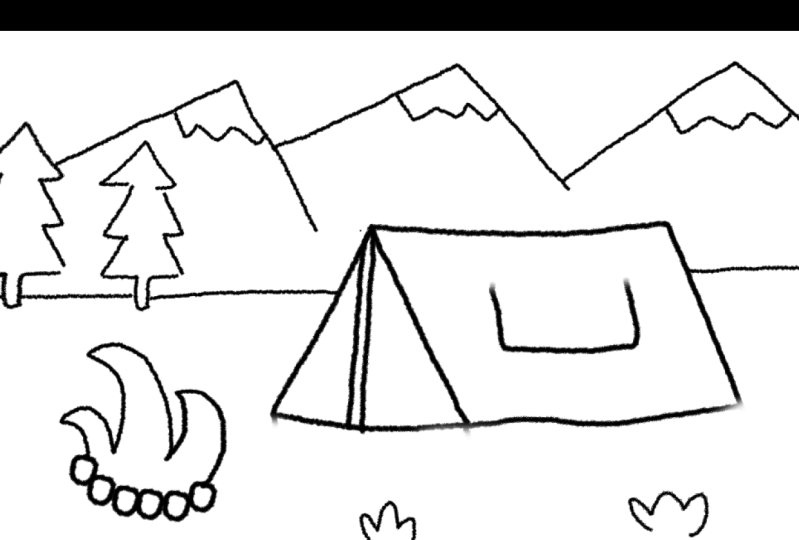 Art for Kids: Drawing and Watercolor Painting a Summer Camping Scene ...