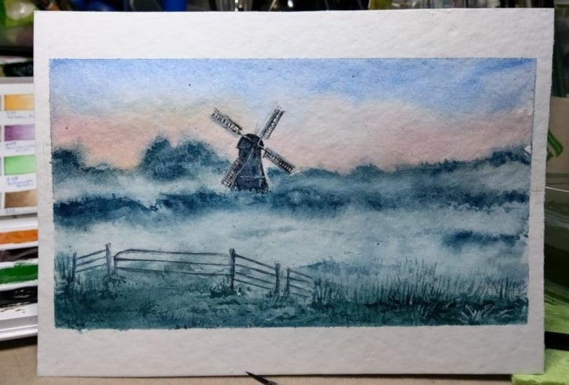 How to draw fog with watercolor? | Ekaterina Azeeva | Skillshare